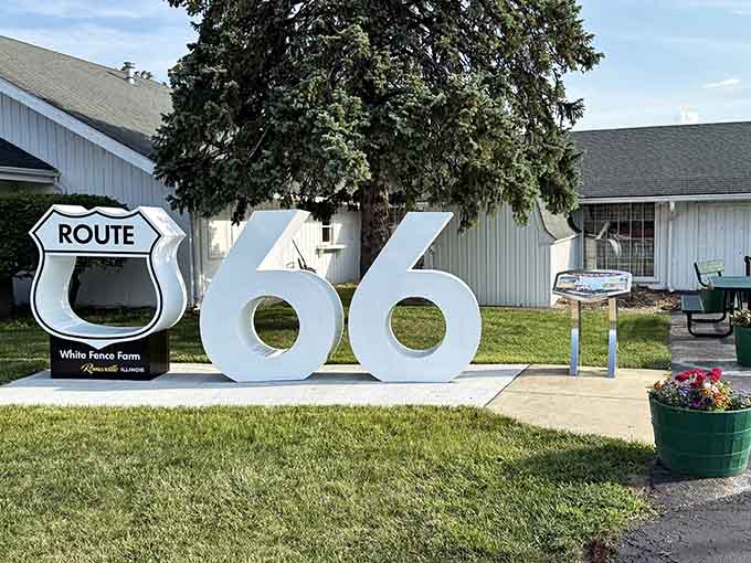 That iconic Route 66 sign isn't just nostalgia, it's your beacon to some seriously good fried chicken ahead.