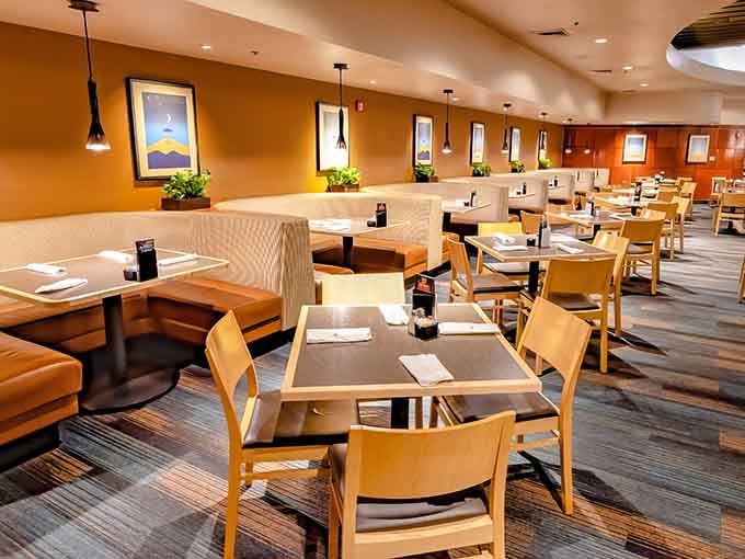 The buffet stations stretch out like a delicious obstacle course, testing your willpower at every turn.