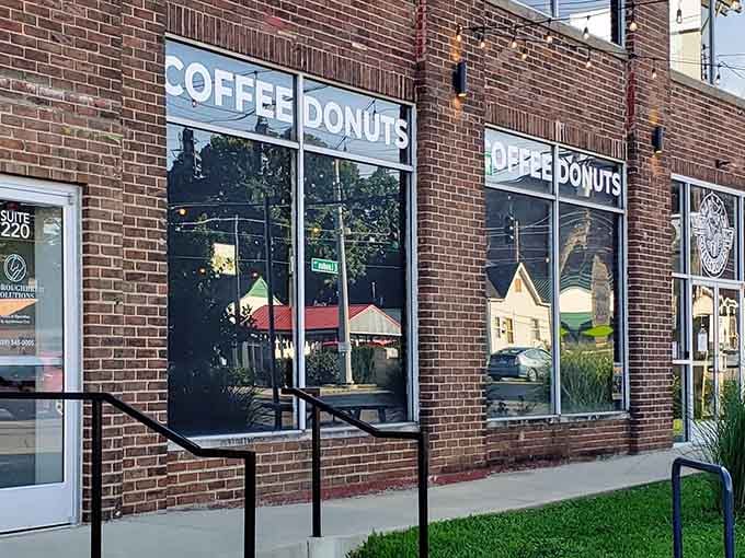 The brick facade and welcoming storefront promise something special waiting inside for your taste buds.