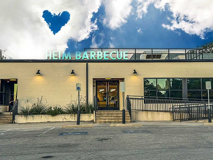 That yellow brick facade isn't hiding gold, just something better: world-class barbecue waiting inside.