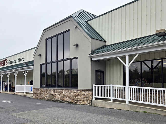 The storefront welcomes you like an old friend, promising treasures both practical and delicious inside.