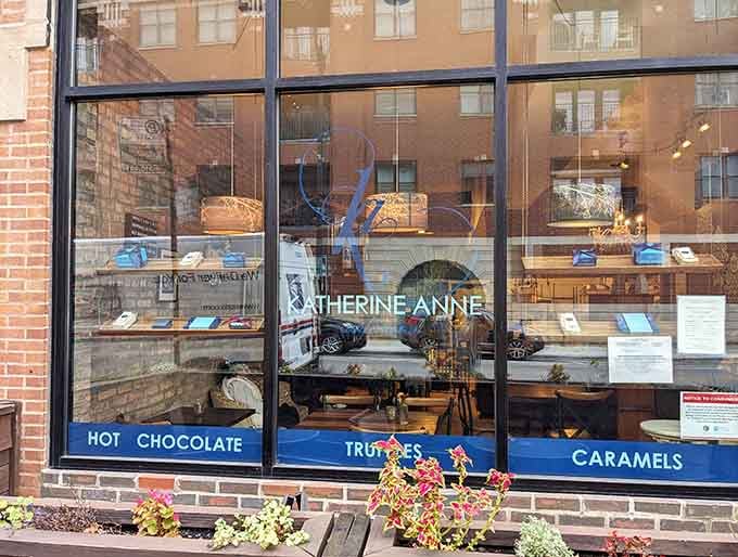 That storefront isn't shouting for attention, but those window displays are doing all the talking necessary.