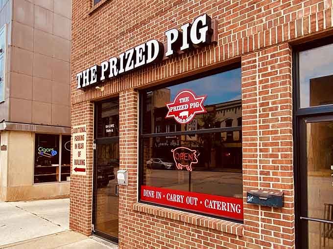 Exposed brick and warm lighting create an atmosphere that's both modern and comfortably unpretentious throughout.