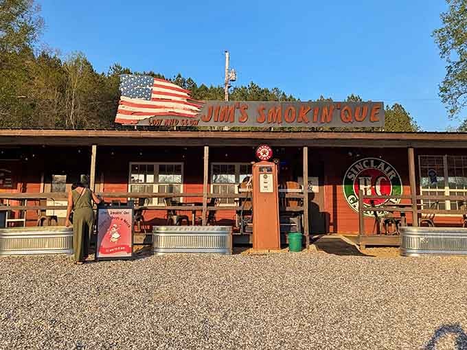 That American flag and vintage gas pump out front aren't just decoration&mdash;they're a promise of authentic Americana inside.