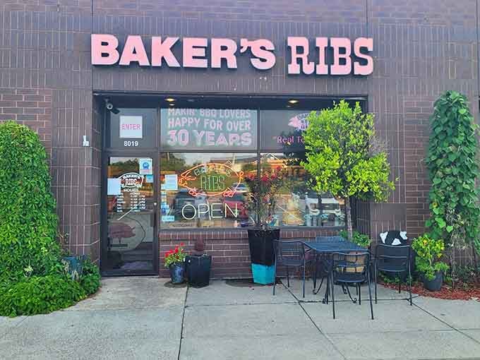 That cheerful storefront has been welcoming barbecue pilgrims for over three decades of smoky excellence.
