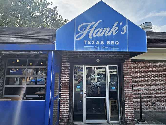 That bright blue facade isn't just catching your eye, it's practically waving you in for brisket.