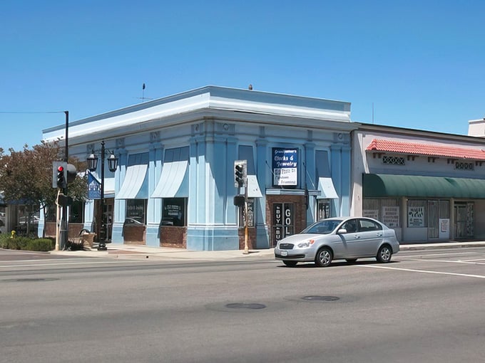 Wide streets and charming buildings frame downtown Hemet, where your wallet doesn't need therapy after a shopping trip.
