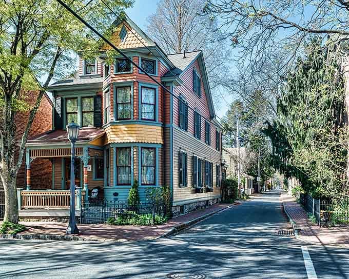 Victorian homes painted in colors that make Crayola jealous line streets so charming you'll check for movie cameras.