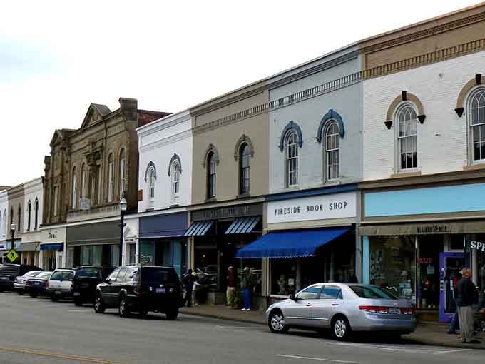 Charming storefronts tumble through downtown like nature's own soundtrack, making every visit feel slightly more magical.
