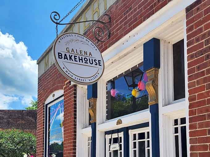 That charming storefront sign promises flaky empanadas and buttery pastries worth every mile of the scenic drive here.