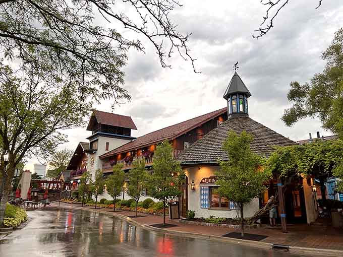 Even on overcast days, this charming facade radiates Old World warmth that beckons you inside for comfort food.