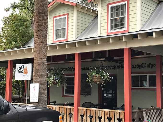 The cheerful exterior promises good things inside, and those hanging flower baskets aren't lying to you.