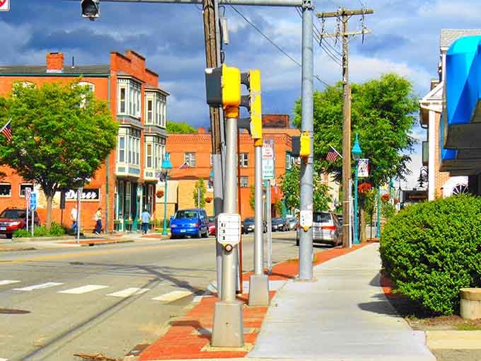 Main Street charm meets small-town affordability, where colorful buildings prove character doesn't require a trust fund.