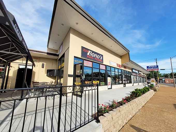That exterior might look modest, but inside lies deep dish pizza that'll make Chicago natives weep with joy.