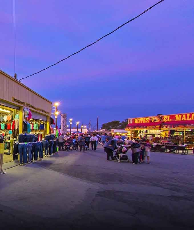 Evening shopping under desert skies beats fluorescent lighting every single time, no contest whatsoever.