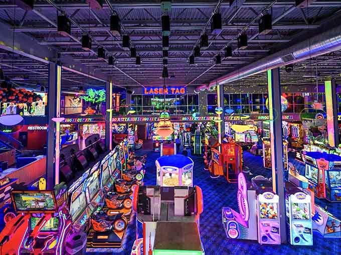When the neon lights hit just right, you realize this isn't your childhood arcade anymore.