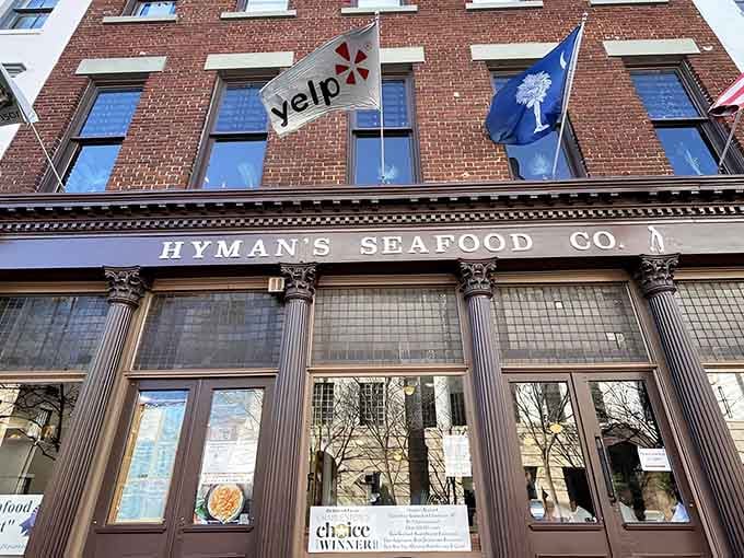 That historic brick facade isn't just pretty, it's been watching Charleston's food scene evolve for generations.