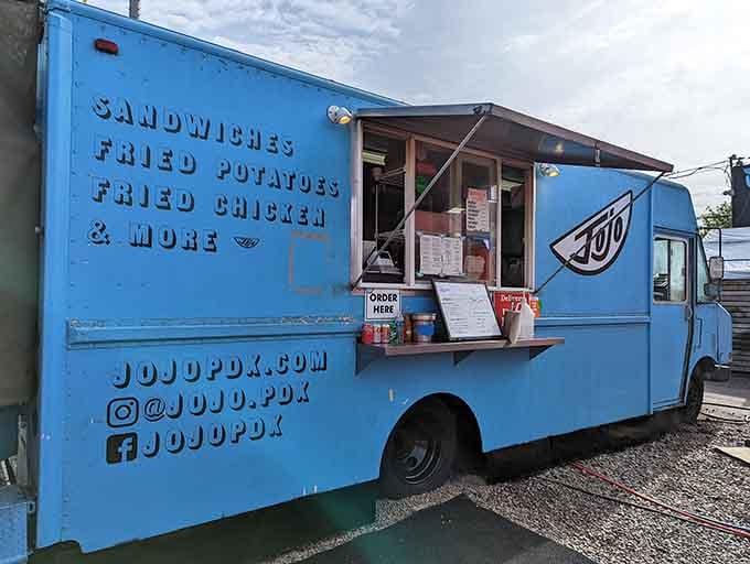 That cheerful blue truck isn't just transportation&mdash;it's a beacon of hope for fried chicken lovers across Portland.
