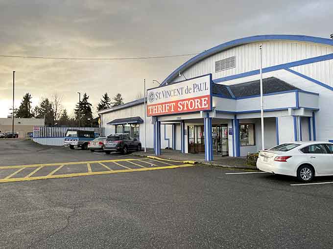 That distinctive blue and white exterior is your beacon to bargain paradise in Kenmore, Washington.