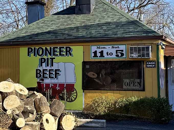 That cheerful shack with the pioneer wagon mural is your beacon to beef paradise in Catonsville.