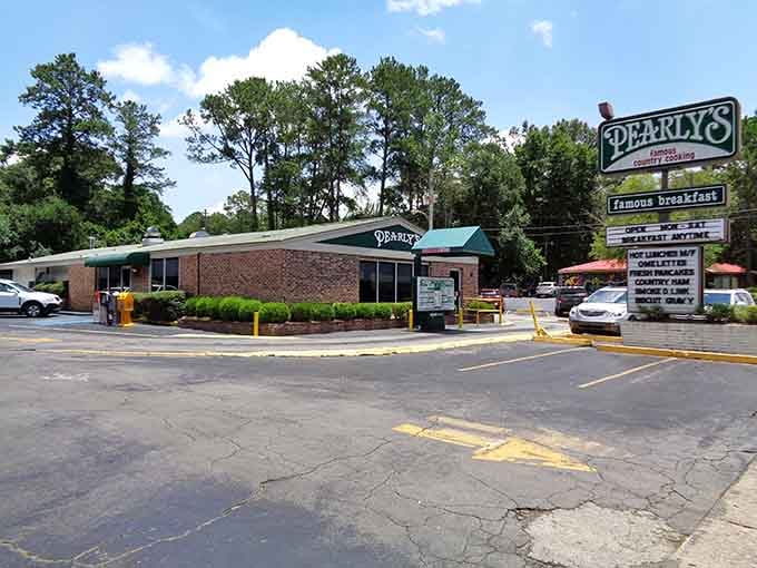 That big roadside sign feels like a friendly promise of hearty Southern cooking waiting just ahead.