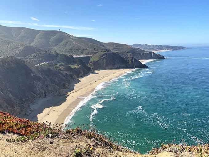 That sweeping view from above reveals why some beaches are worth keeping as delicious little secrets.