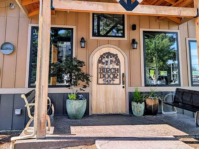 That charming arched doorway isn't just an entrance, it's a portal to breakfast paradise in Bellingham.