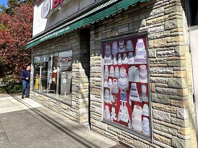 That classic storefront has been calling to hungry locals like a siren song for generations of crumb cake devotees.