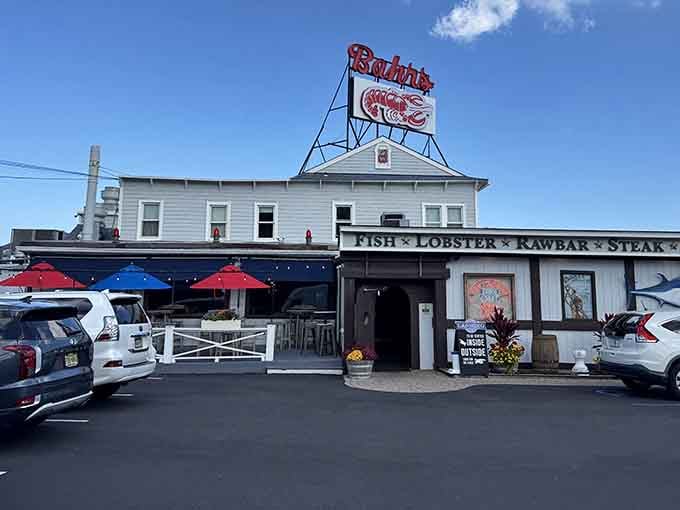 That iconic neon lobster sign has been beckoning hungry souls from the Shrewsbury River for over a century of deliciousness.