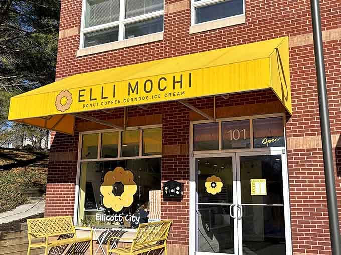 The full name reveals the mission: donuts, coffee, corn dogs, and ice cream under one joyful roof.