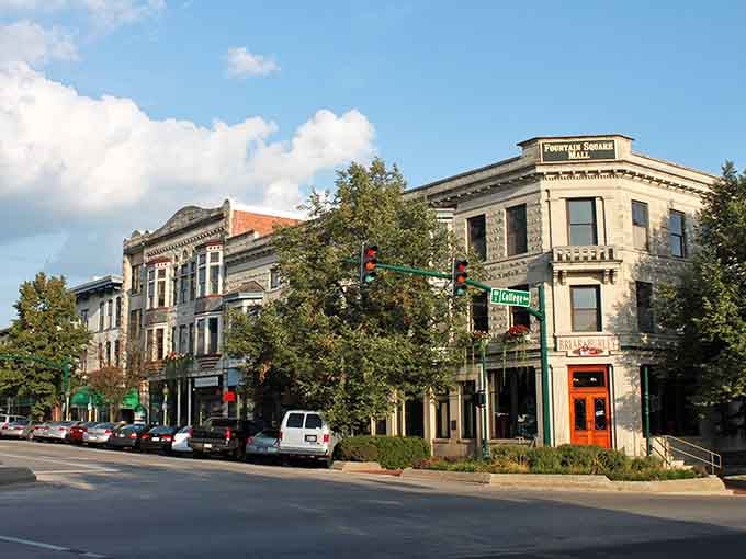Historic storefronts painted in cheerful colors line streets where shopping local isn't trendy, it's just how things work.