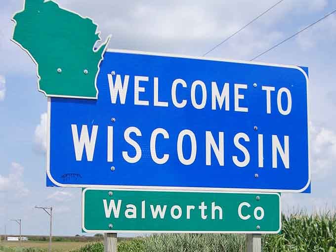 Every county gets its own shoutout because Wisconsin believes in making everyone feel special at the border.