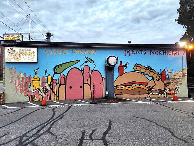 "Where Chicago Meets Northeast" says it all, this mural celebrates the beautiful marriage of Midwestern flavor and Minneapolis charm with pure joy.