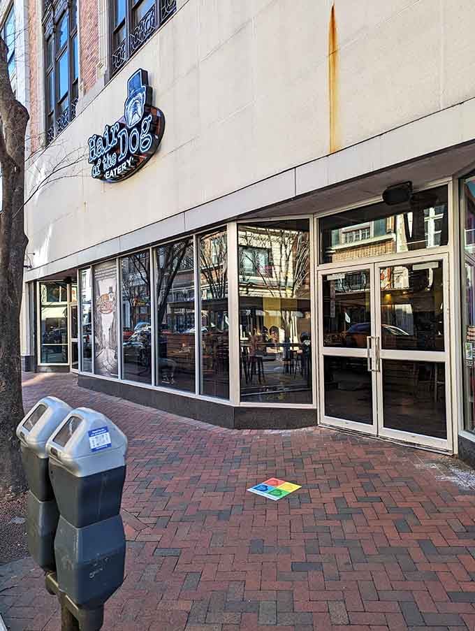 That charming bulldog logo beckons you inside like a friendly neighbor inviting you to the best breakfast party in Norfolk.