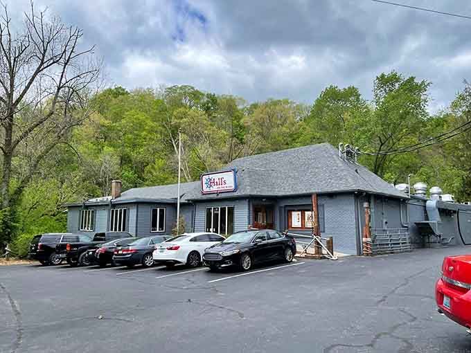 The unassuming exterior hides some of the best riverside dining you'll find anywhere in the Bluegrass State.