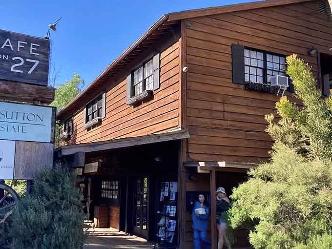 That rustic wooden facade isn't trying to look authentic, it just is, nestled perfectly into Topanga's bohemian landscape.