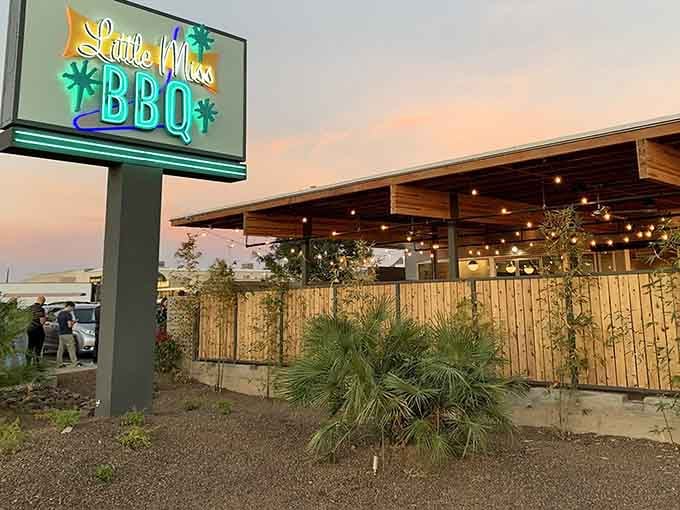 The sign beckons like a beacon of hope for anyone who takes their smoked meat seriously.