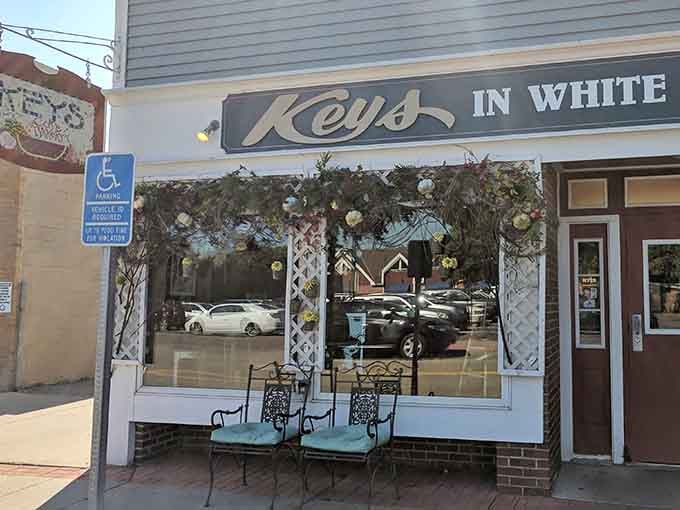 The charming storefront with its flower-adorned windows invites you in like a warm hug from an old friend.