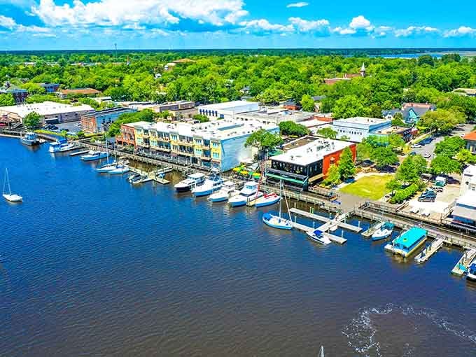 Those colorful buildings hugging the waterfront aren't trying to show off, they just can't help being photogenic every single day.