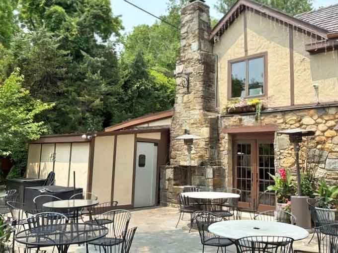 That outdoor chimney isn't just for show; it's basically a magnet for romance and perfectly grilled everything.