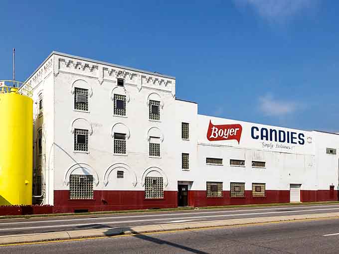 This historic candy factory building stands as a testament to American manufacturing and delicious chocolate traditions.