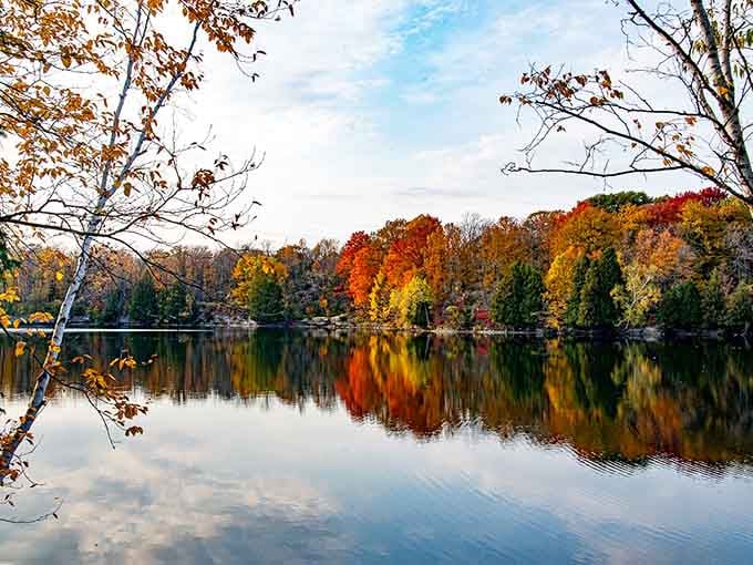 Fall's greatest hits album plays across the quarry lake, and every track is absolutely stunning.