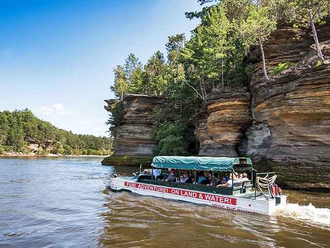When your tour vehicle looks like it belongs in a museum but drives like a dream through water and wilderness.