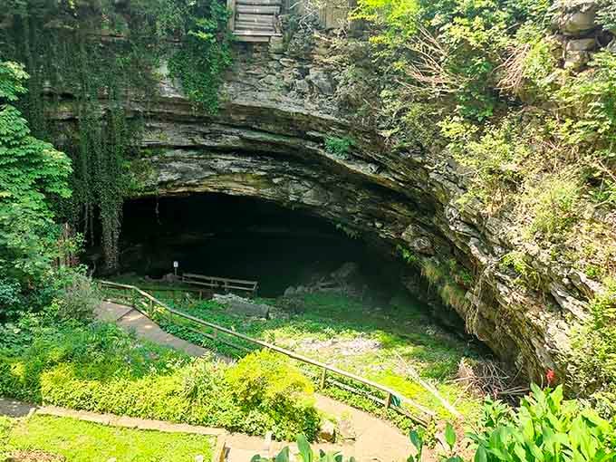 This massive cave opening swallows you whole, and somehow that's exactly where you want to be.