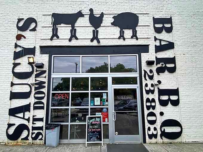 That exterior doesn't whisper its intentions, it announces them with silhouettes of delicious destiny above the door.