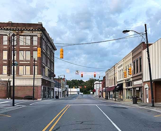 Classic storefronts line the street where traffic lights still dangle overhead, refreshingly old-school and wonderfully unhurried.