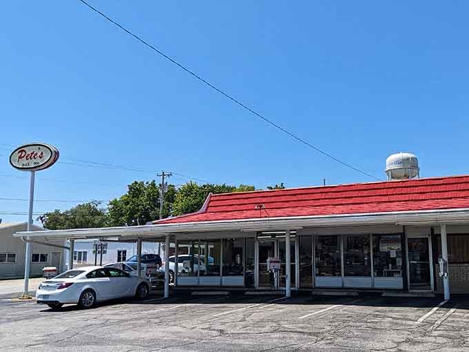 That red roof isn't just architecture; it's a time machine waiting to transport you back to simpler days.