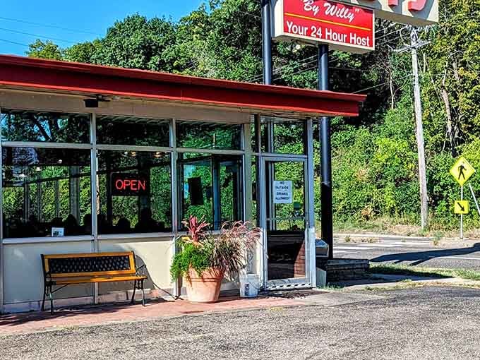 Classic diner counter with everything within arm's reach, efficiency meeting nostalgia in the best possible way.