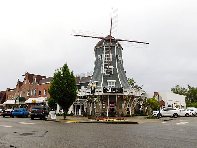 That windmill isn't just for show, it actually grinds grain and makes you question your passport location.