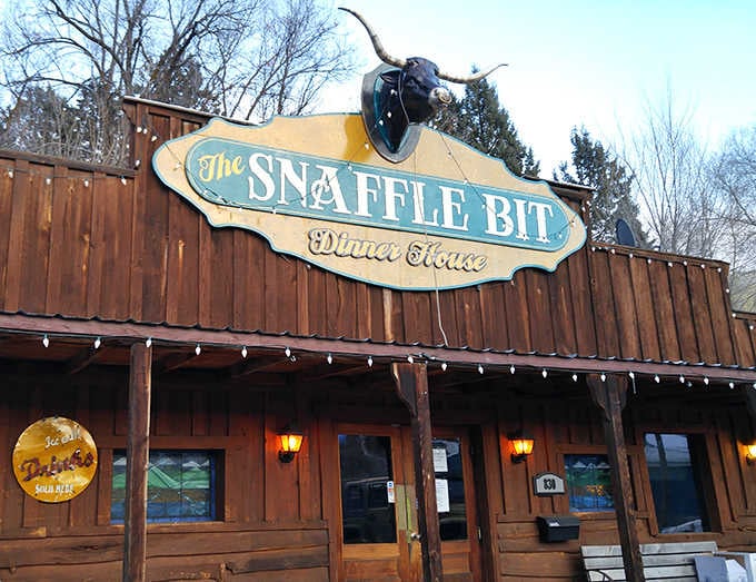 That longhorn-topped sign isn't just decoration&mdash;it's a promise of the Western feast waiting inside for you.